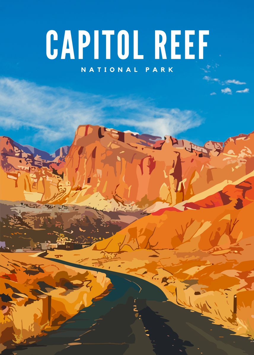 'Capitol Reef National Park' Poster, picture, metal print, paint by ...