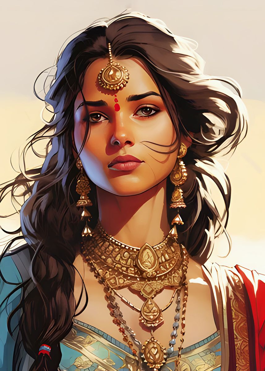 'Indian Asian Beauty Zen' Poster, picture, metal print, paint by Dark ...