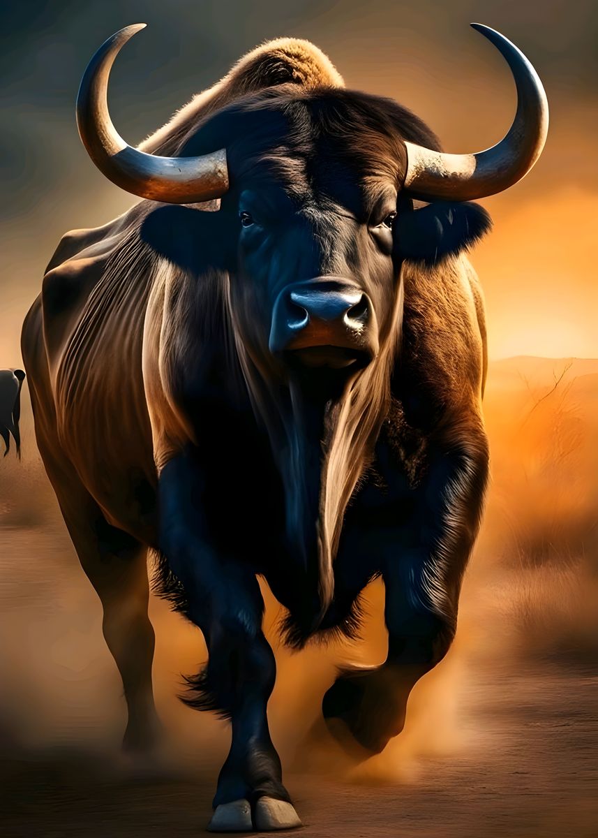 'stout and fat bull' Poster, picture, metal print, paint by pixar icia ...