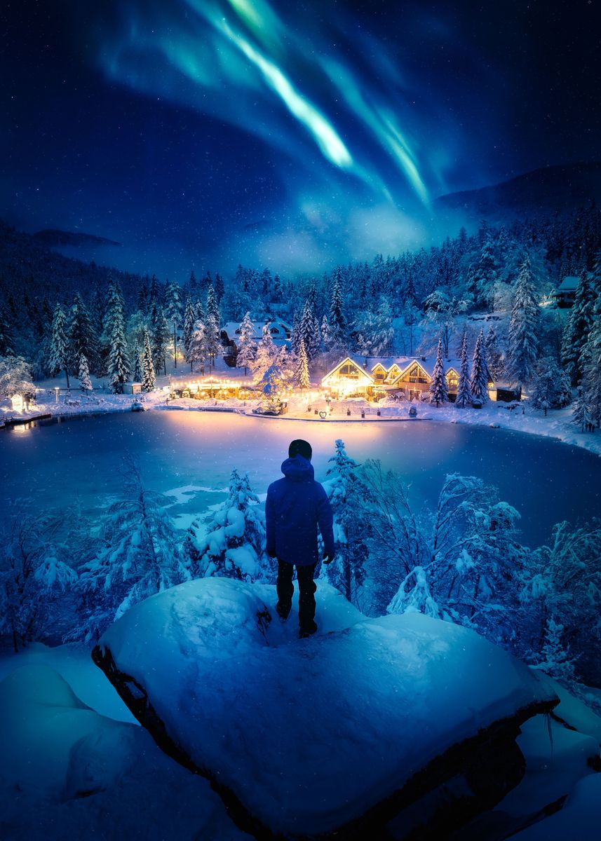 'FESTIVE NIGHTFALL' Poster, picture, metal print, paint by Aron Visuals ...