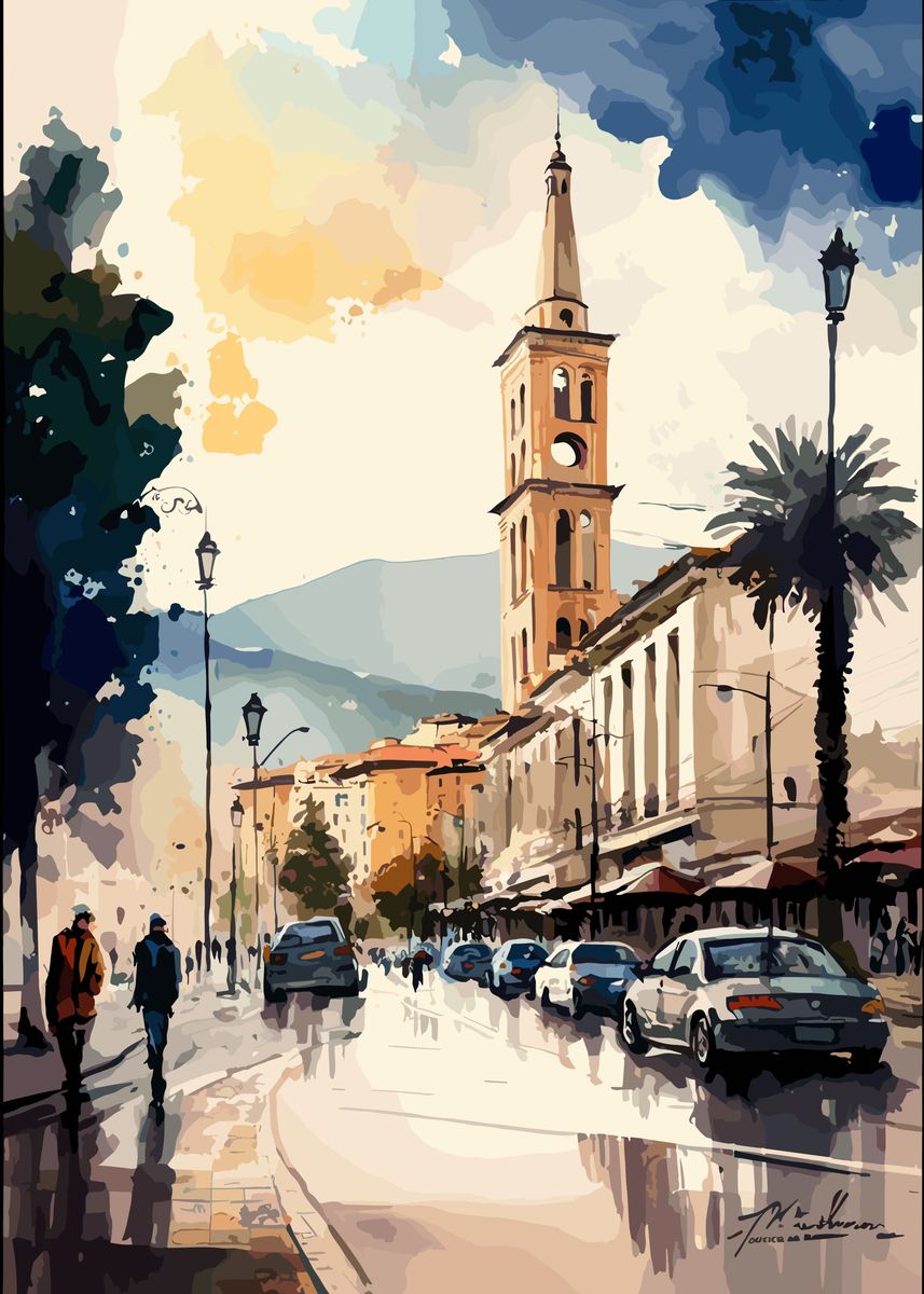'Bulgaria Capital Painting' Poster, picture, metal print, paint by Maël ...