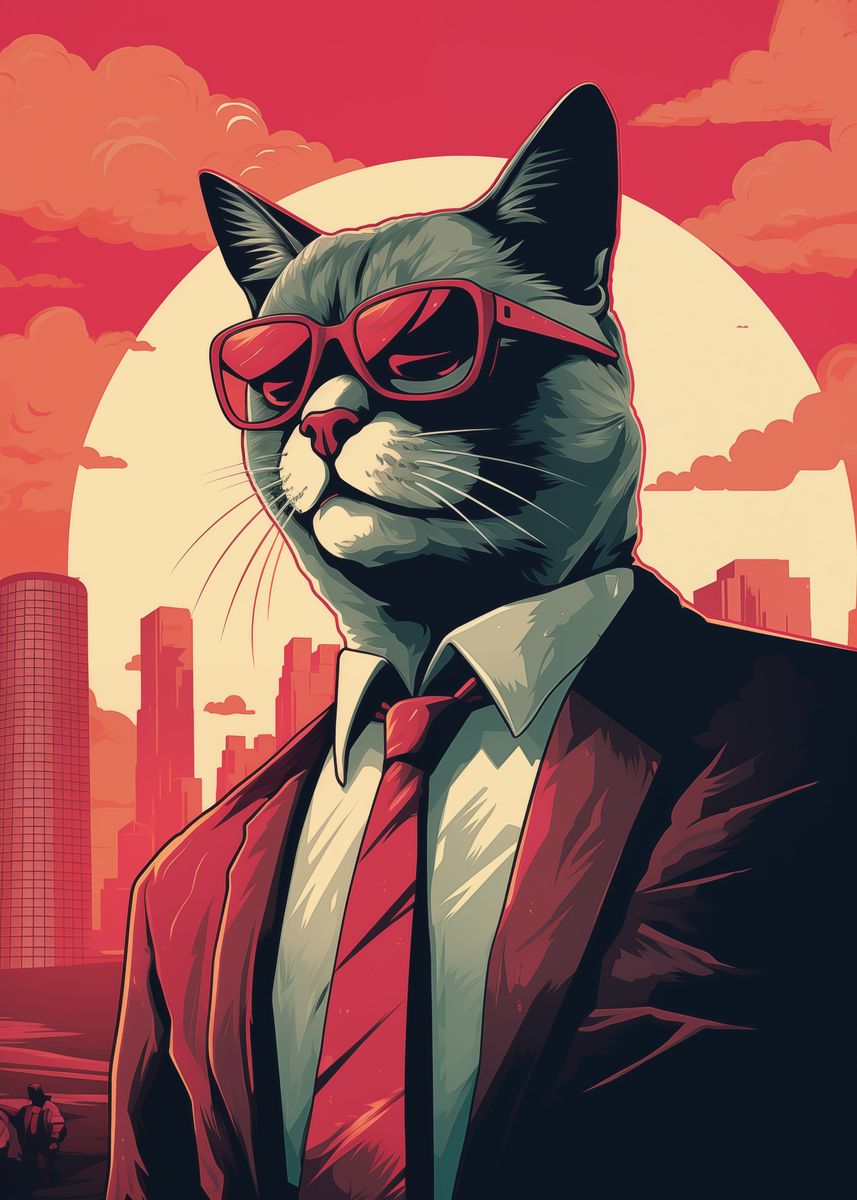'Cat Boss 2' Poster, picture, metal print, paint by Valter Shabani ...