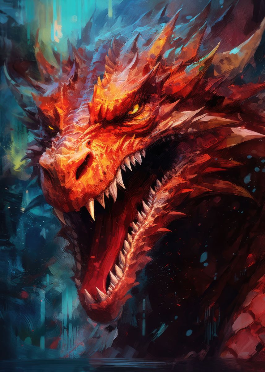 'Dragon Portrait 50' Poster, picture, metal print, paint by Stylianos ...