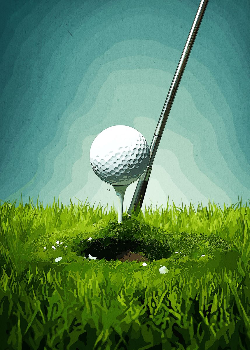 'golf course ' Poster, picture, metal print, paint by Artmatrusa | Displate