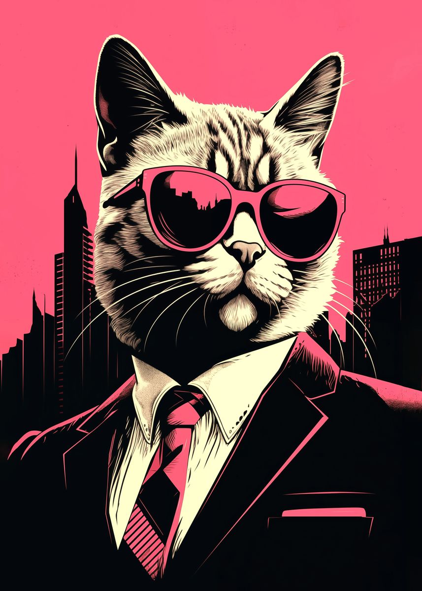 'Cat Boss 1' Poster, picture, metal print, paint by Valter Shabani ...