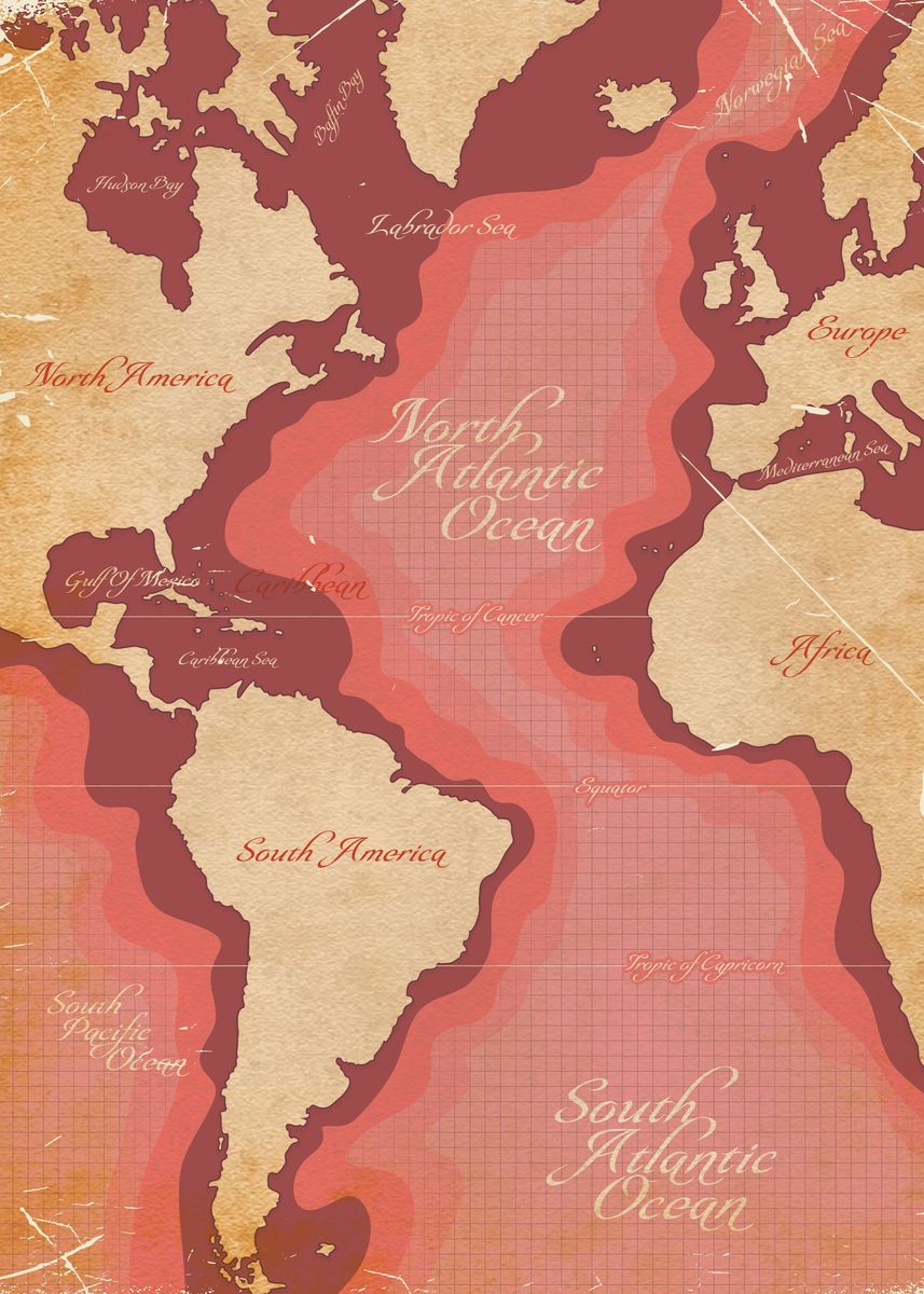 'Nautical map' Poster, picture, metal print, paint by David Green ...