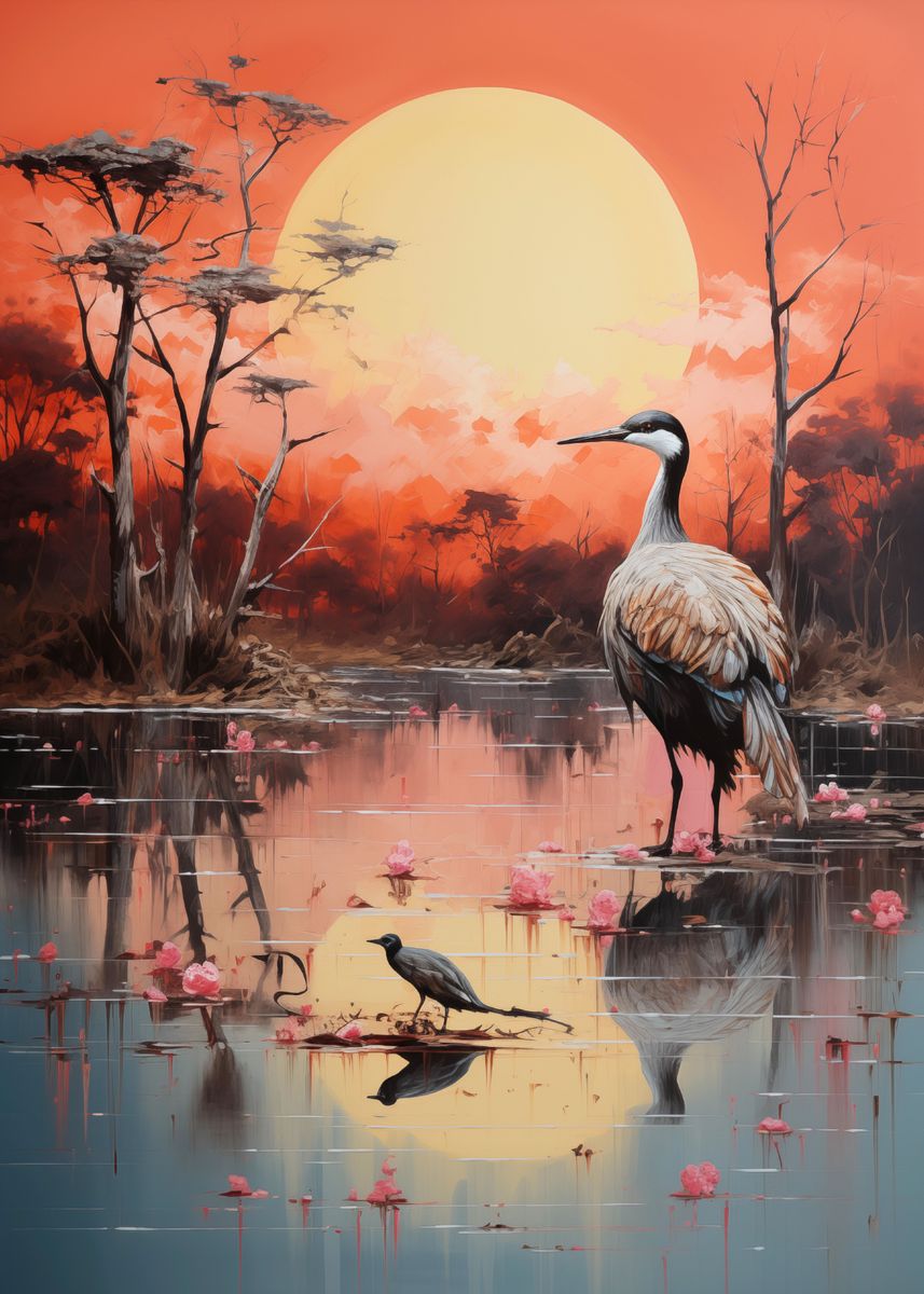 'Kori bustard' Poster, picture, metal print, paint by vin Art | Displate