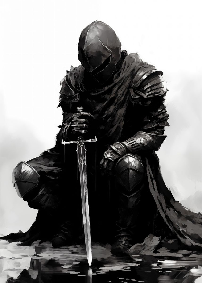 'Defeated Medieval Knight' Poster, picture, metal print, paint by Vars ...