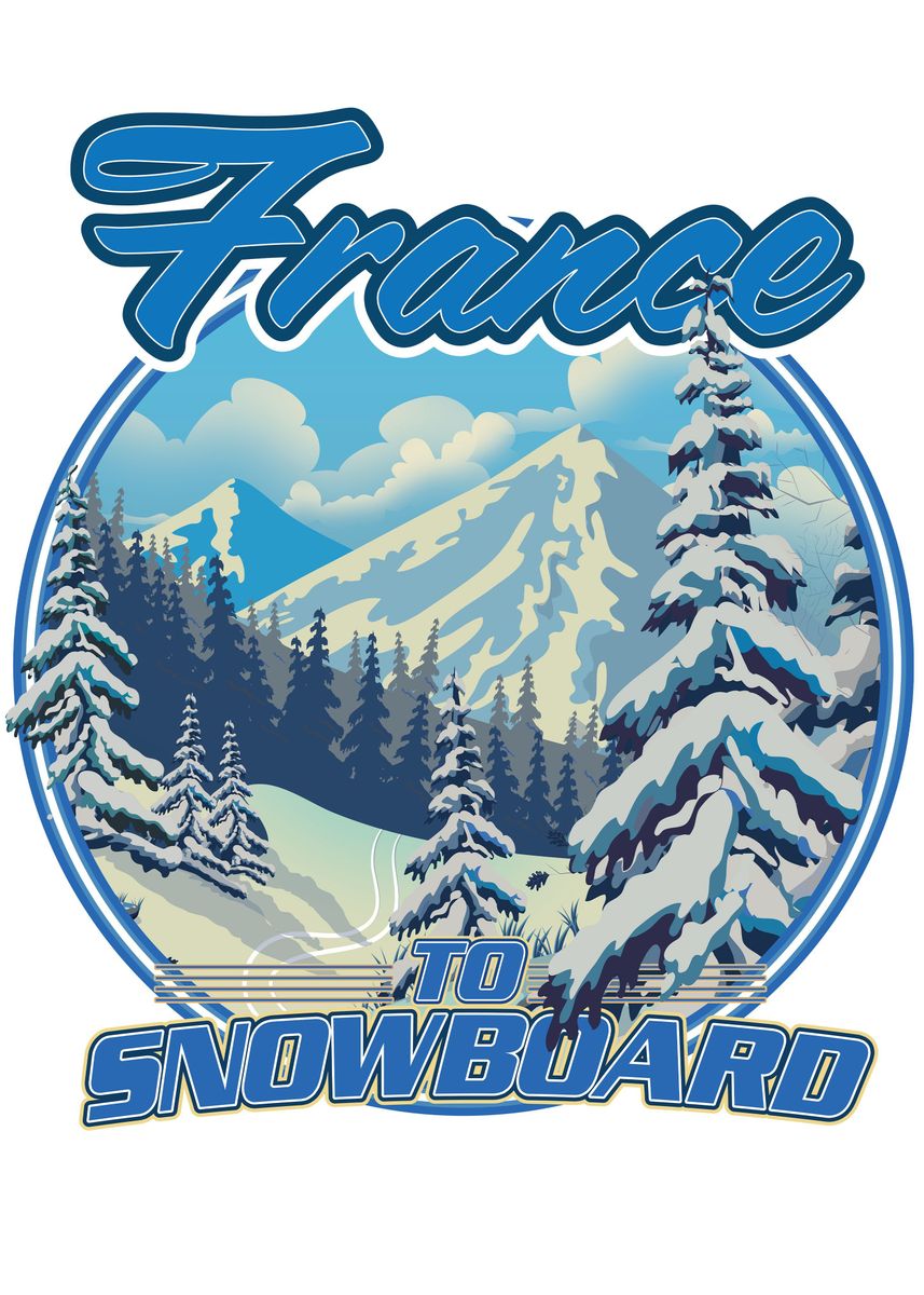'France Snowboarding logo' Poster, picture, metal print, paint by David ...