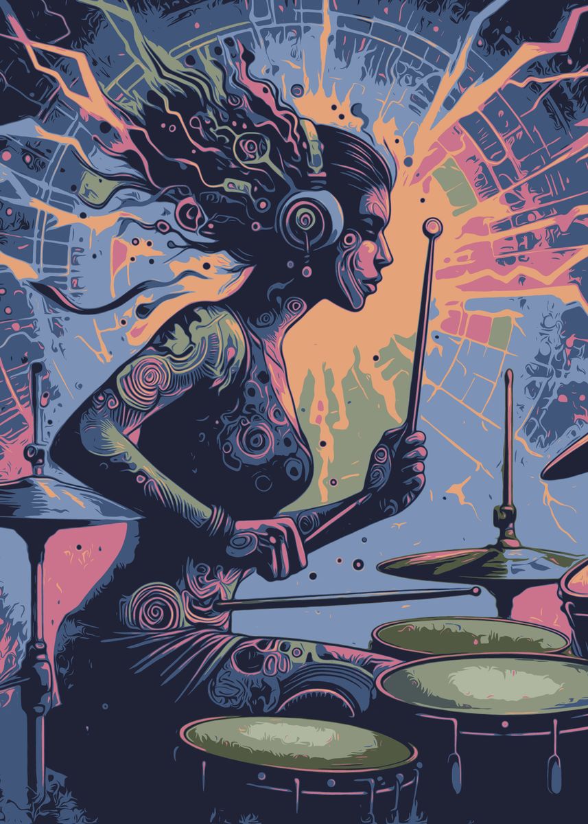 'live Music' Poster, picture, metal print, paint by Kamelyon | Displate