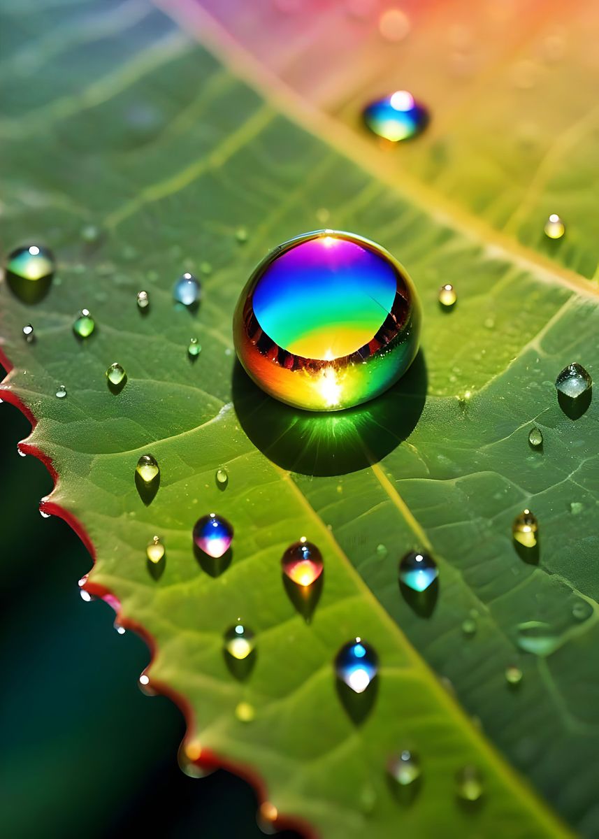 'Water Drop Rainbow Light' Poster, picture, metal print, paint by Dark ...