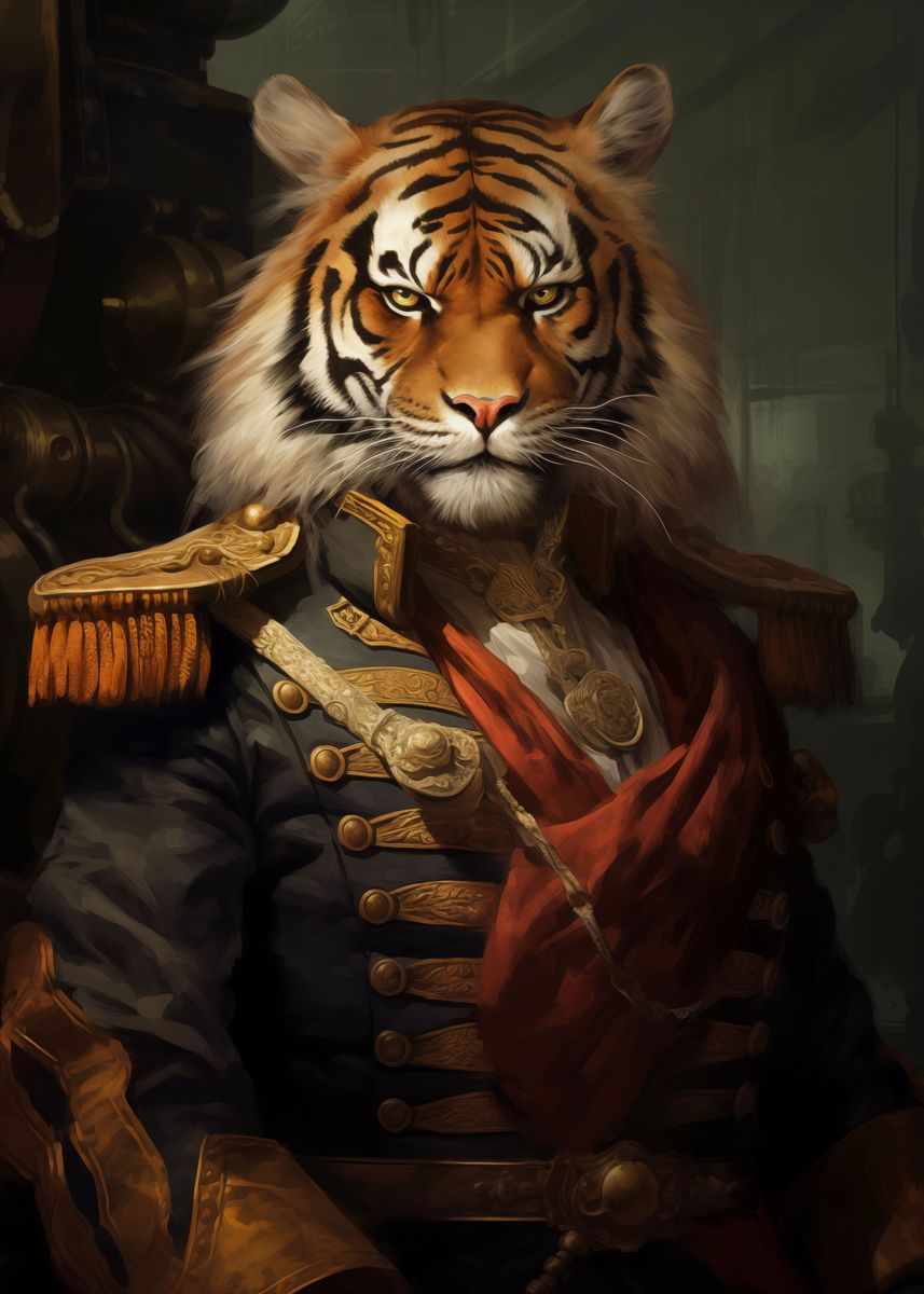 'Tiger General' Poster, picture, metal print, paint by Posterlicious ...