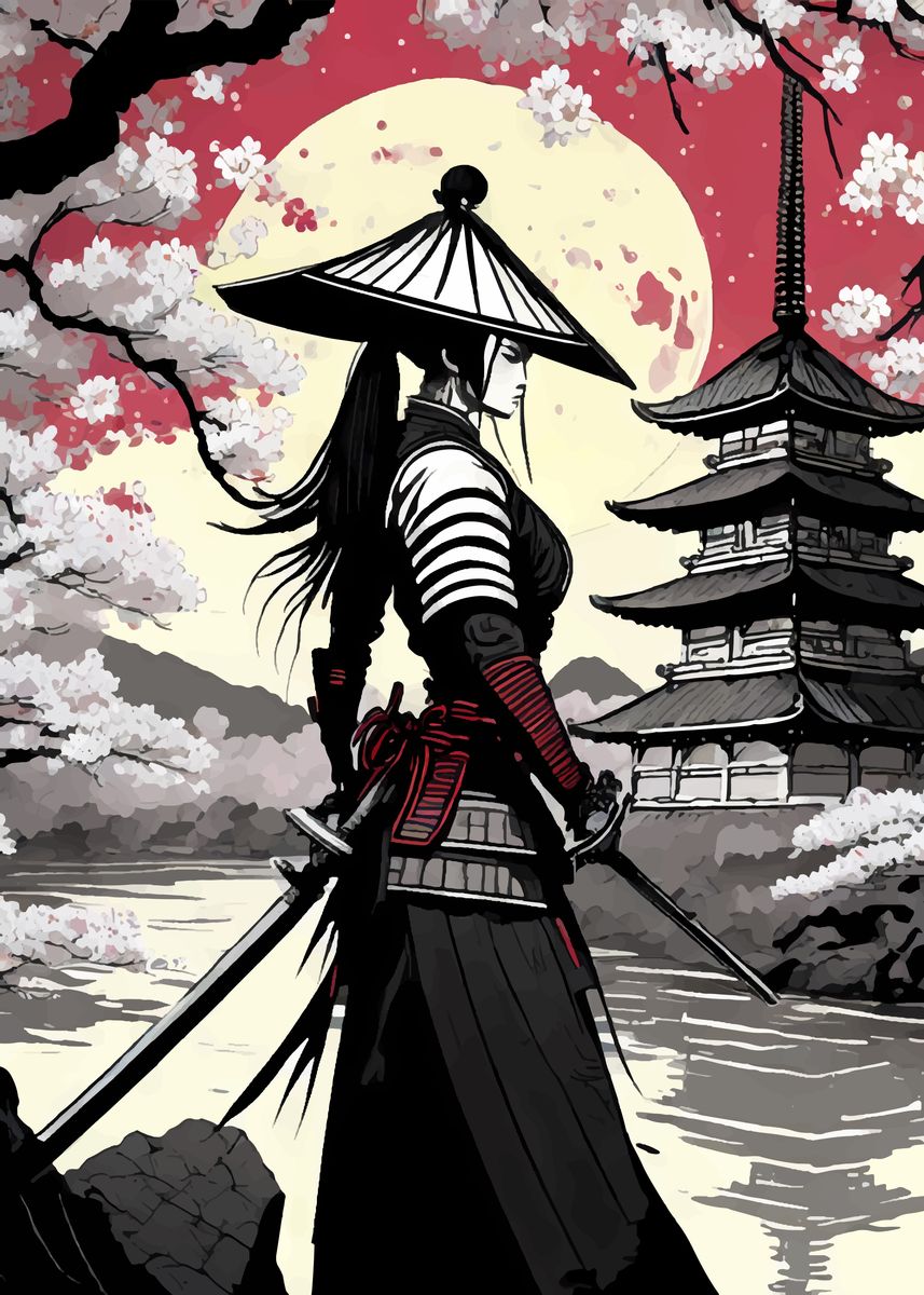 'samurai warrior girl' Poster, picture, metal print, paint by Amateras ...