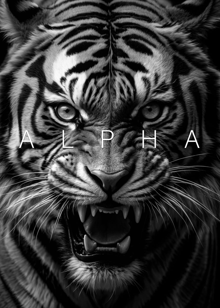'alpha tiger motivational ' Poster, picture, metal print, paint by mk studio | Displate