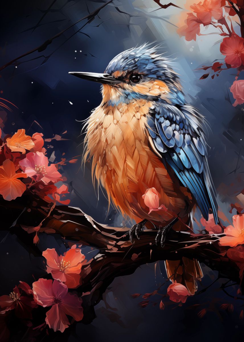 'Blue bird art ' Poster, picture, metal print, paint by Tieu Long ...