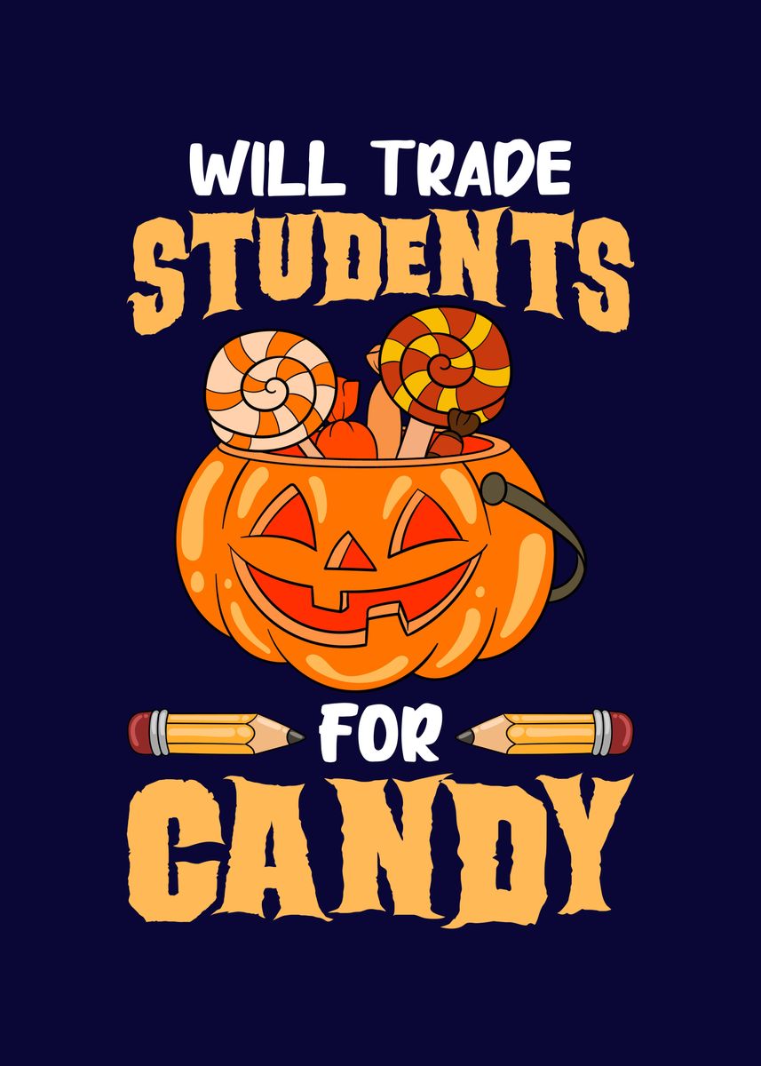 'Funny Halloween Teacher' Poster, picture, metal print, paint by MzumO ...