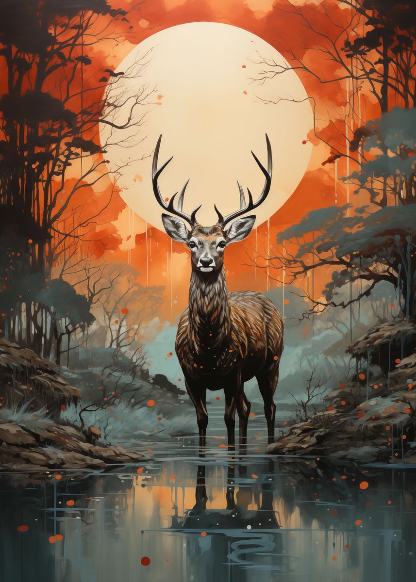 'Antelope' Poster, picture, metal print, paint by vin Art | Displate