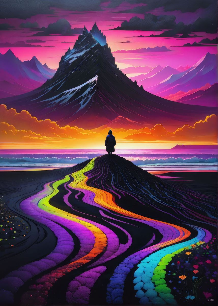 'colorful hills' Poster, picture, metal print, paint by Ajai umesh ...