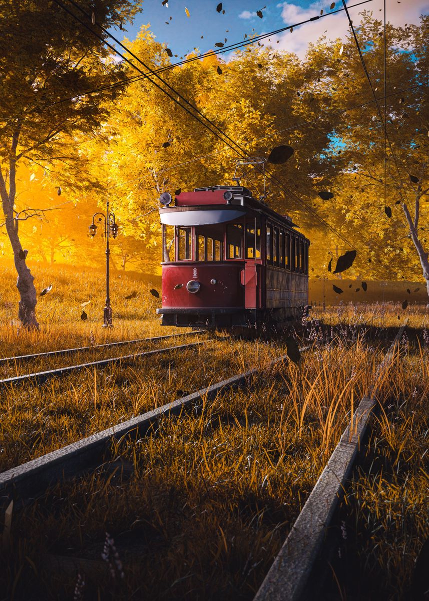 ' Autumn Tramway' Poster, picture, metal print, paint by Srabon Arafat ...