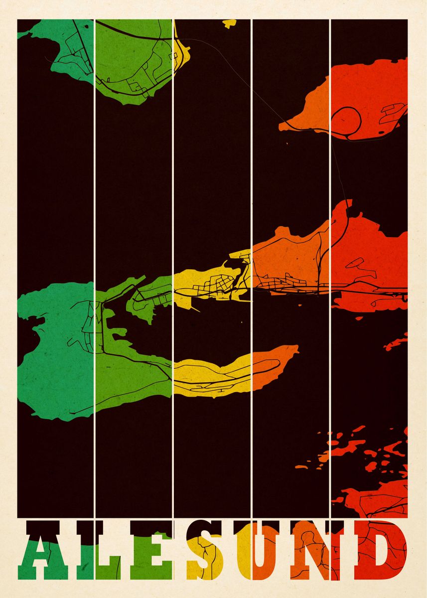 'Alesund Norway' Poster, picture, metal print, paint by Ryan Proffitt ...