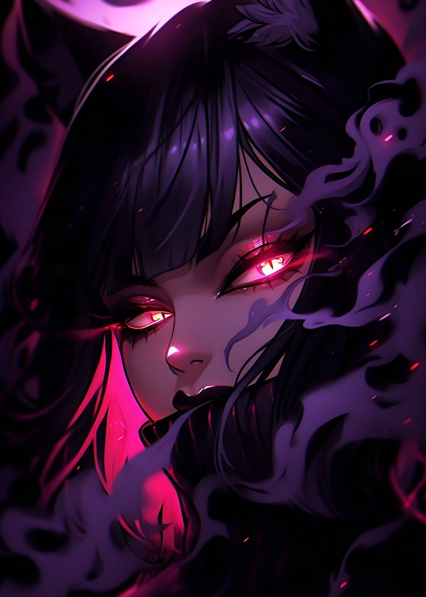 'Purple Anime Fox Girl' Poster, picture, metal print, paint by ...