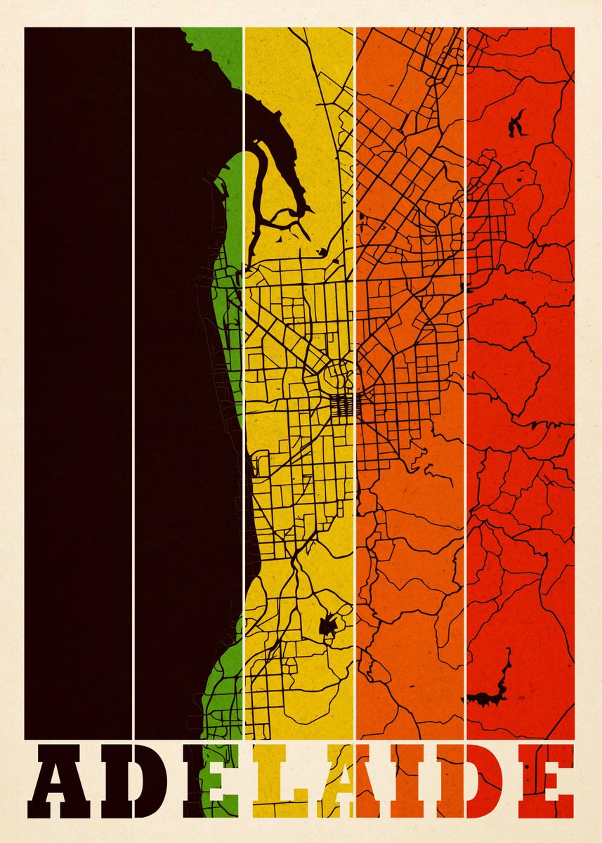 'Adelaide SA Australia' Poster, picture, metal print, paint by Ryan ...