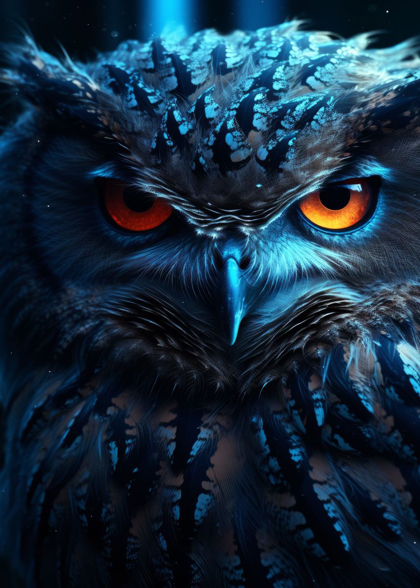 'Owl Magic' Poster, picture, metal print, paint by Alisson | Displate
