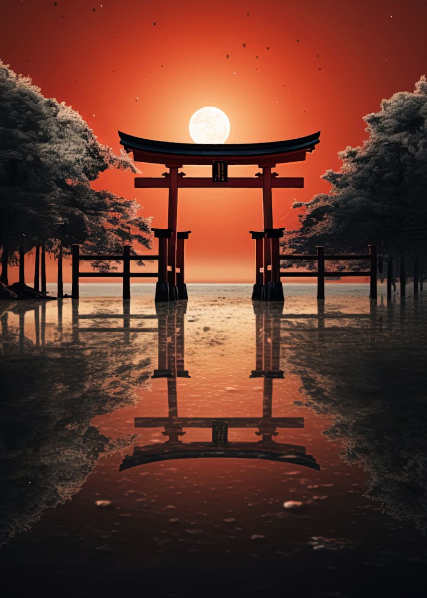 'japanese torii gate' Poster, picture, metal print, paint by Demon ...