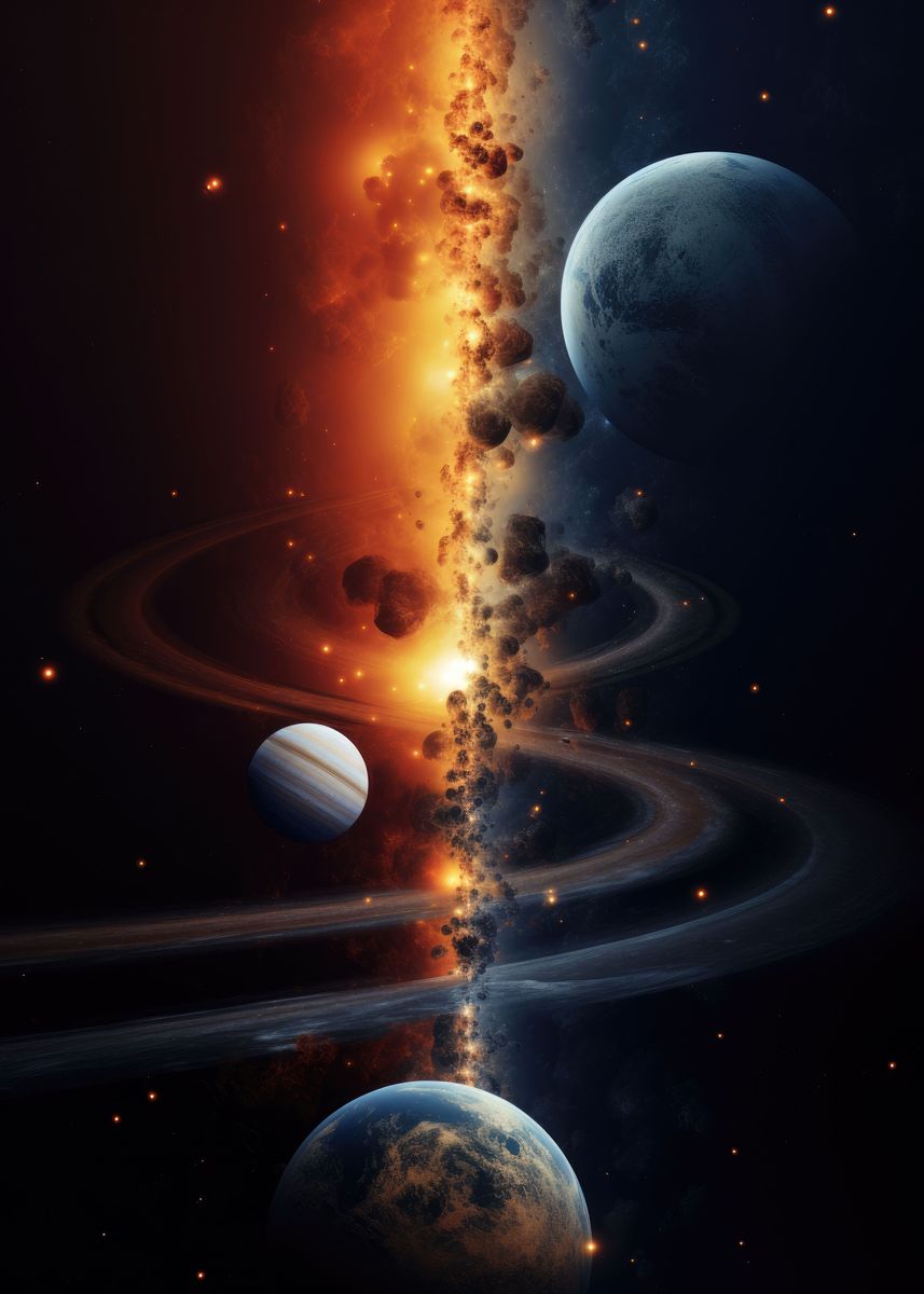 'Crack in Space' Poster, picture, metal print, paint by Jan | Displate