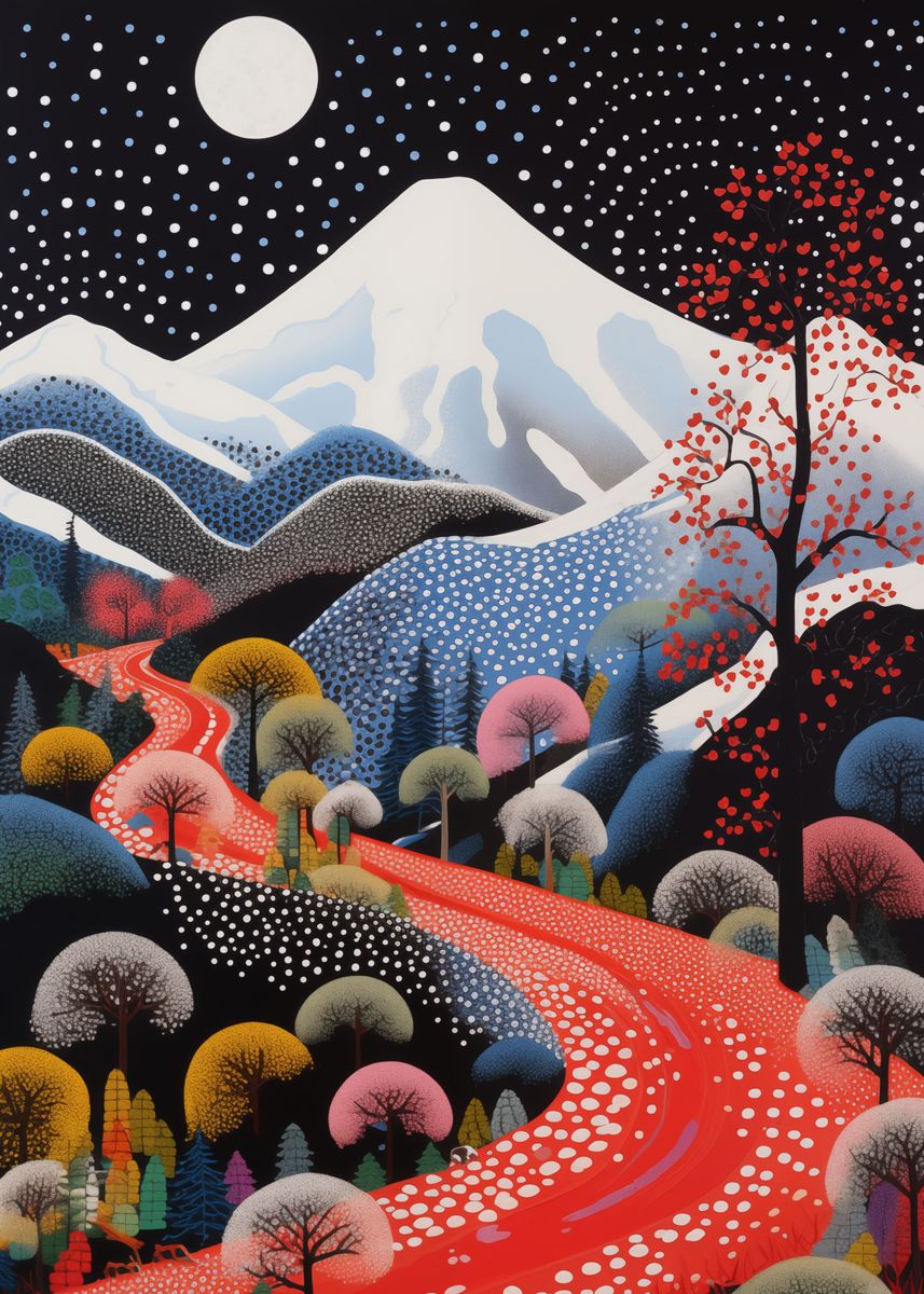 'Surreal Zen Mountain Land' Poster, picture, metal print, paint by ...