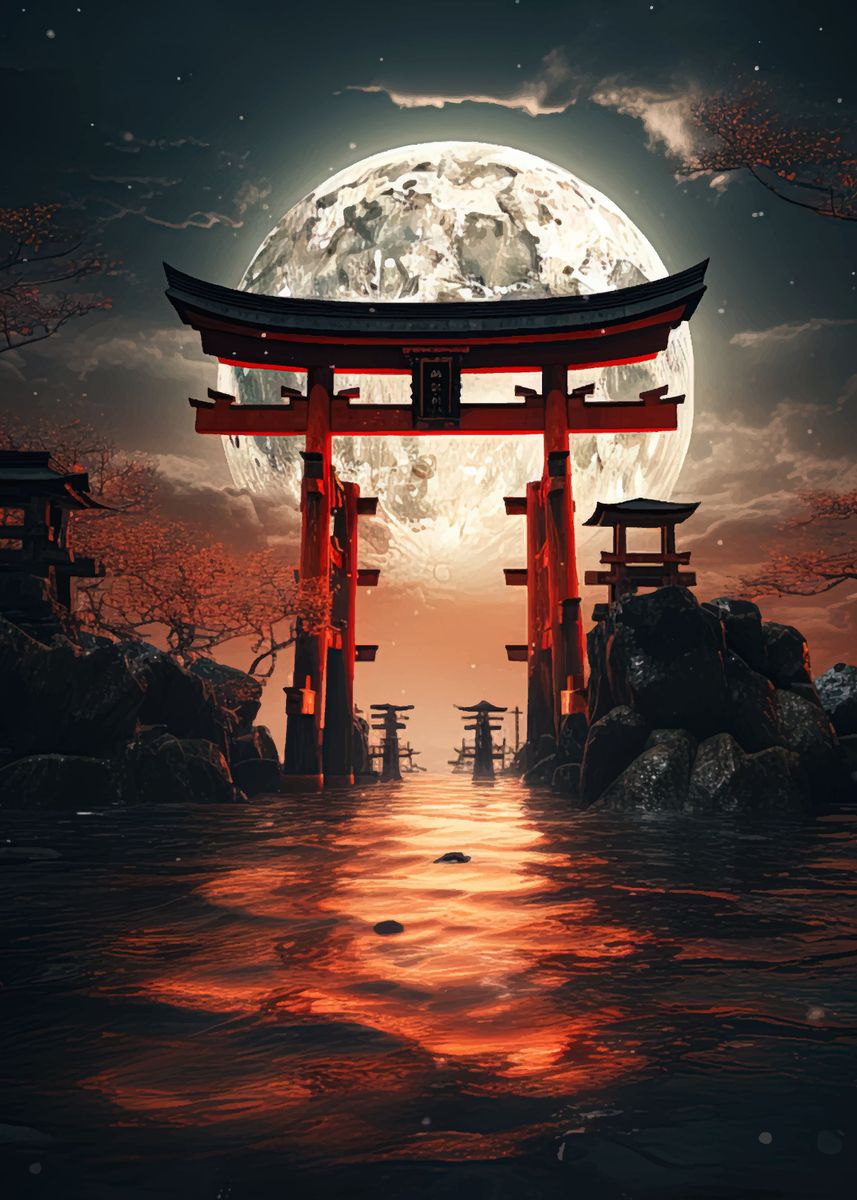'japanese torii gate' Poster, picture, metal print, paint by Demon Slayer Kimetsu No Yaiba ...