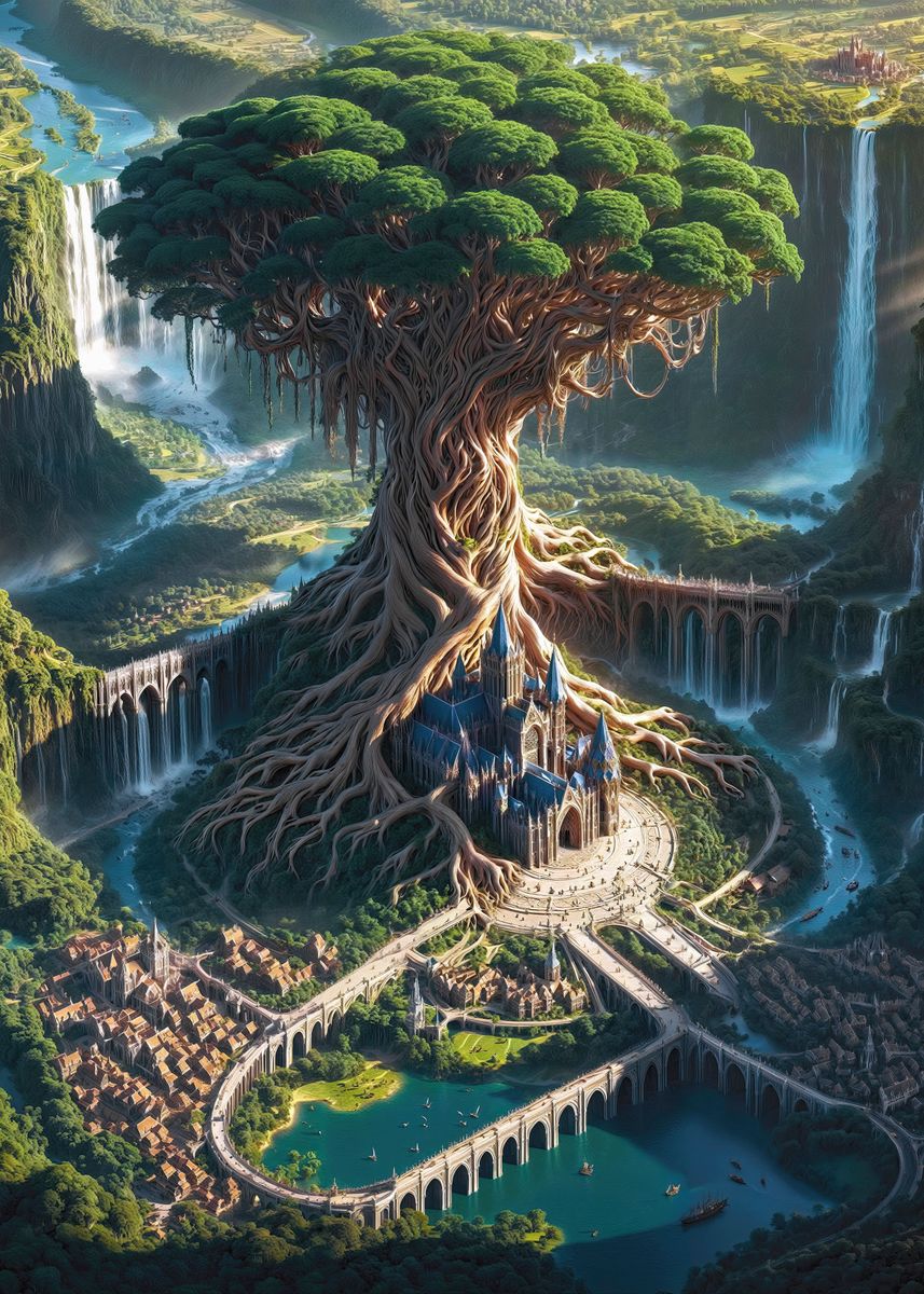 'The Great Ertree' Poster, picture, metal print, paint by EnterlinkArt ...