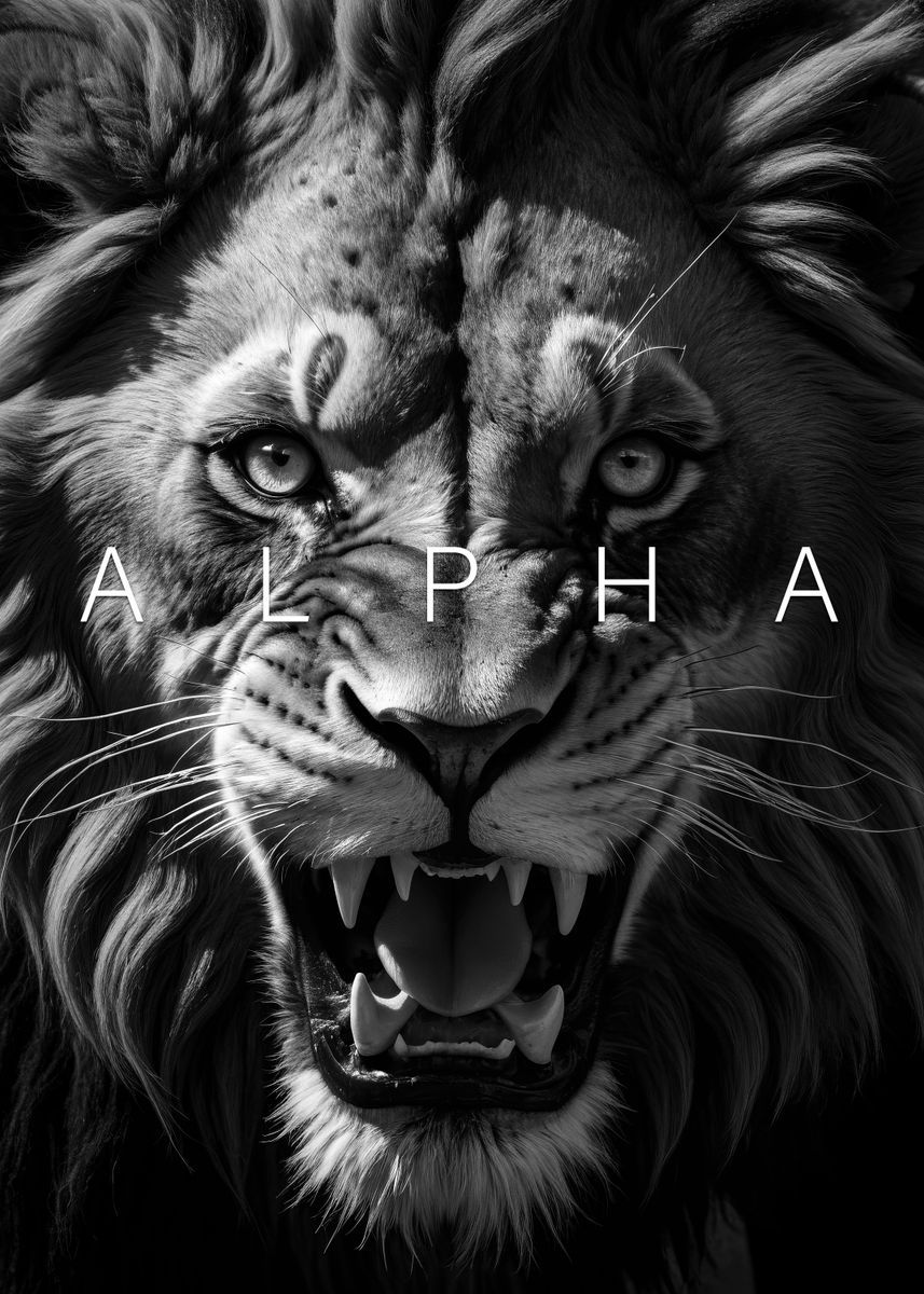 'alpha lion motivational ' Poster, picture, metal print, paint by mk ...
