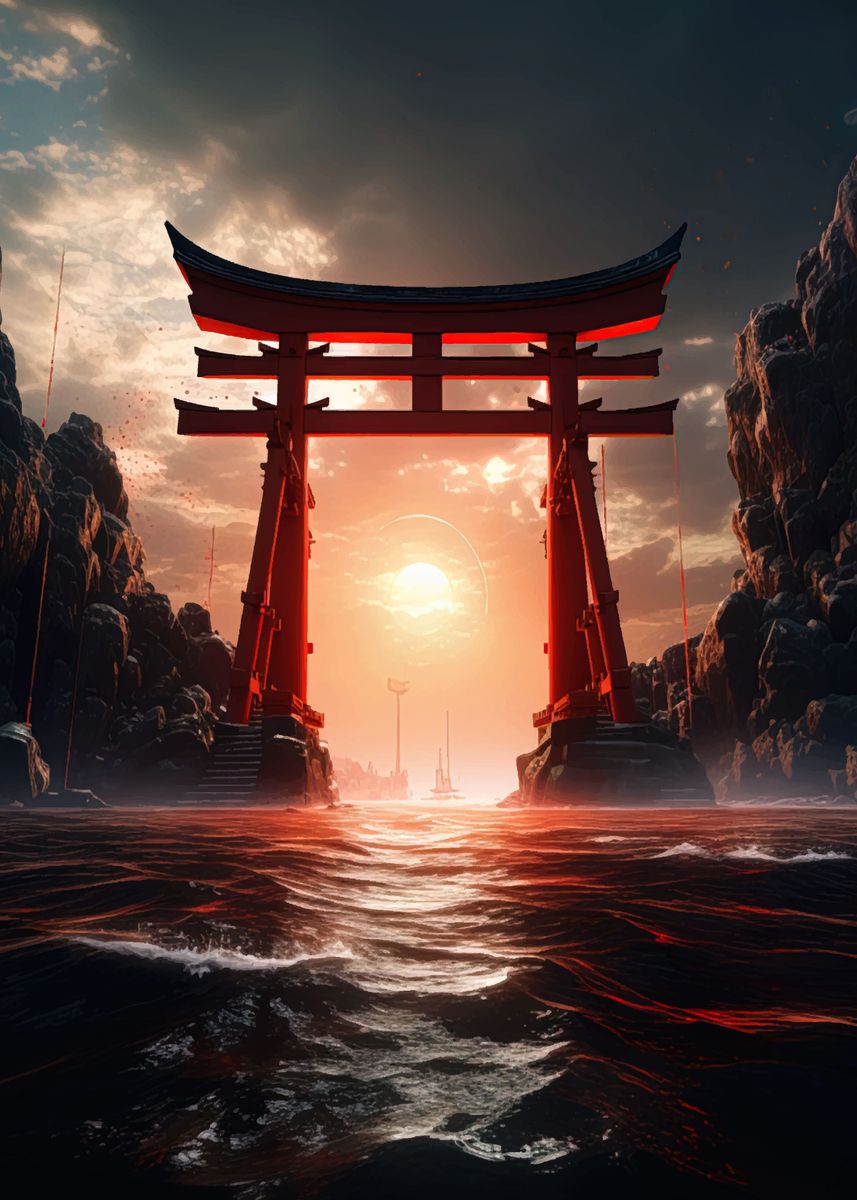 'japanese torii gate' Poster, picture, metal print, paint by Demon Slayer Kimetsu No Yaiba ...