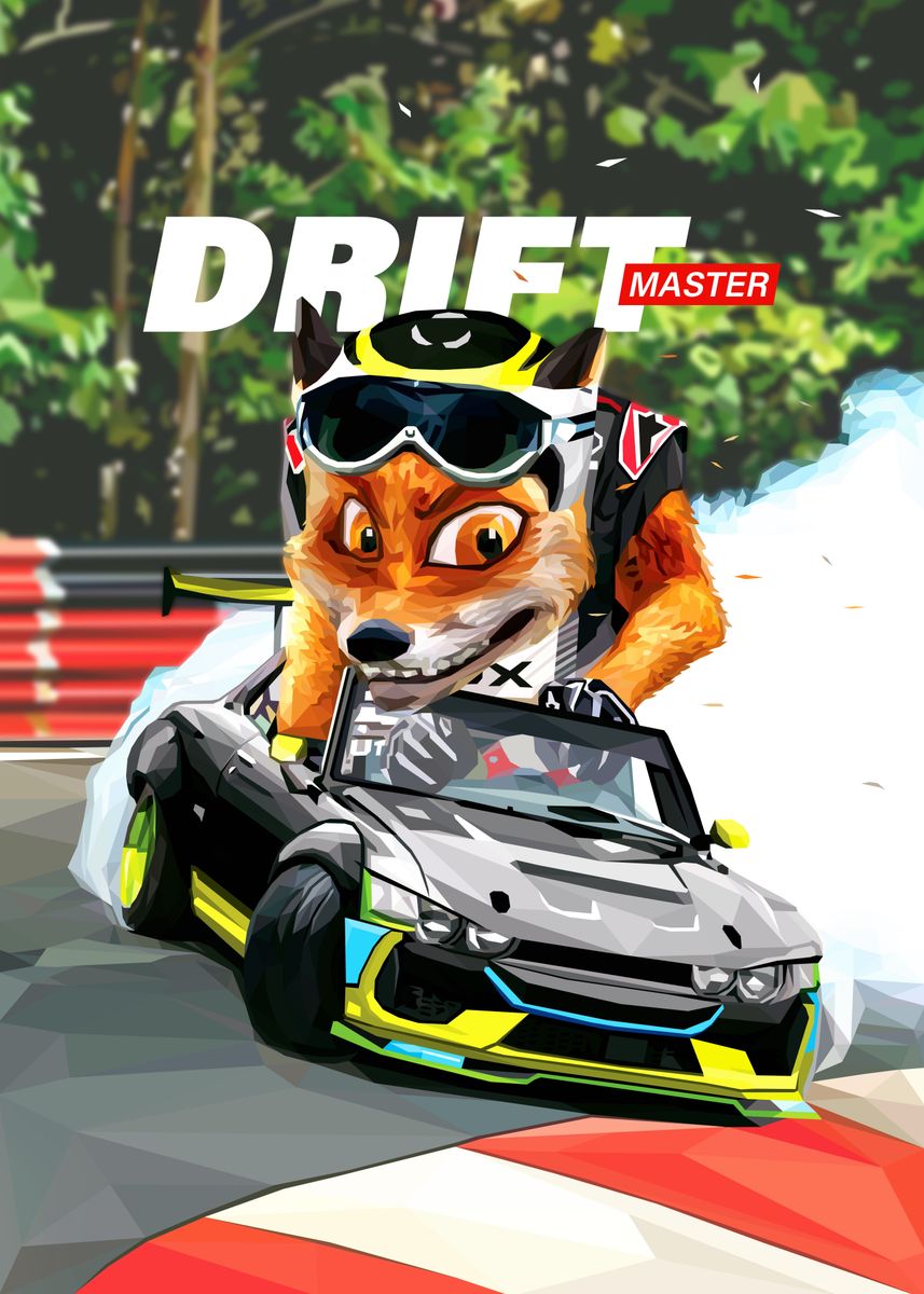 'Formula Drift Fox' Poster, picture, metal print, paint by pxlG | Displate