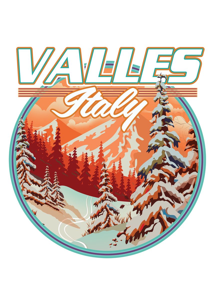 'valles italian logo' Poster, picture, metal print, paint by David ...