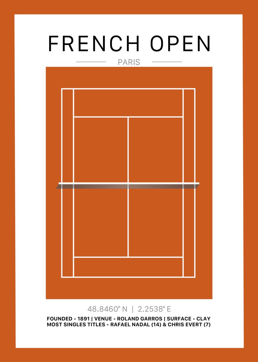 'French open' Poster, picture, metal print, paint by UNIKORN | Displate