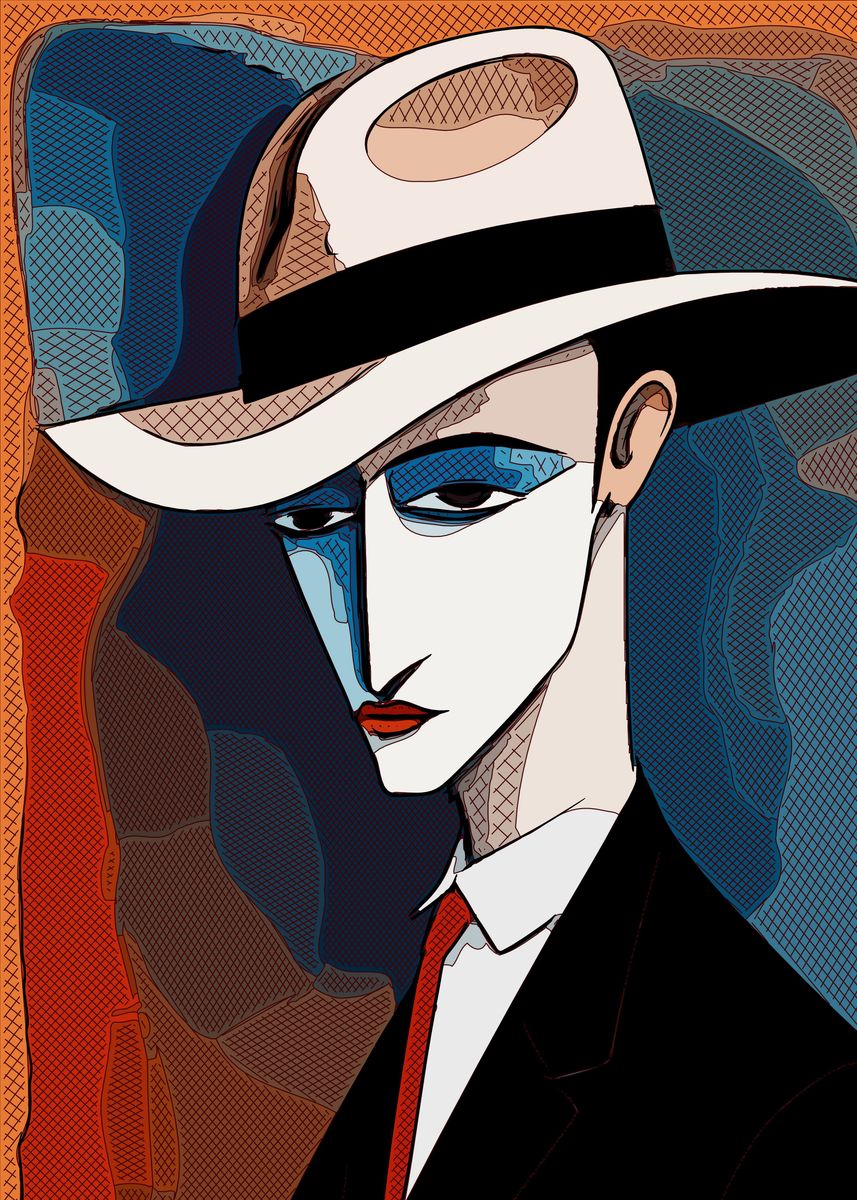 'Geometric Man Portrait 5' Poster, picture, metal print, paint by 1x ...