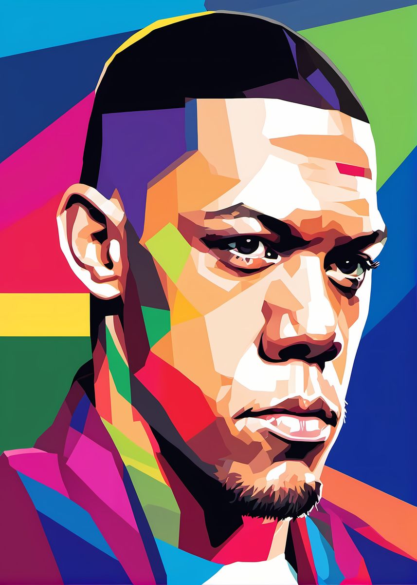 'Nate Diaz' Poster, picture, metal print, paint by Trending Collections ...