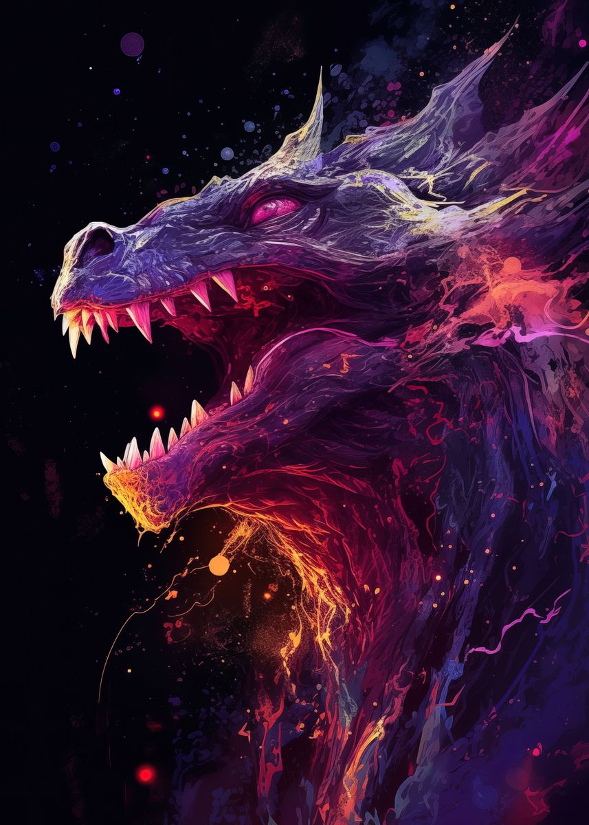 'Monster Kaiju Drake Dragon' Poster, picture, metal print, paint by ...