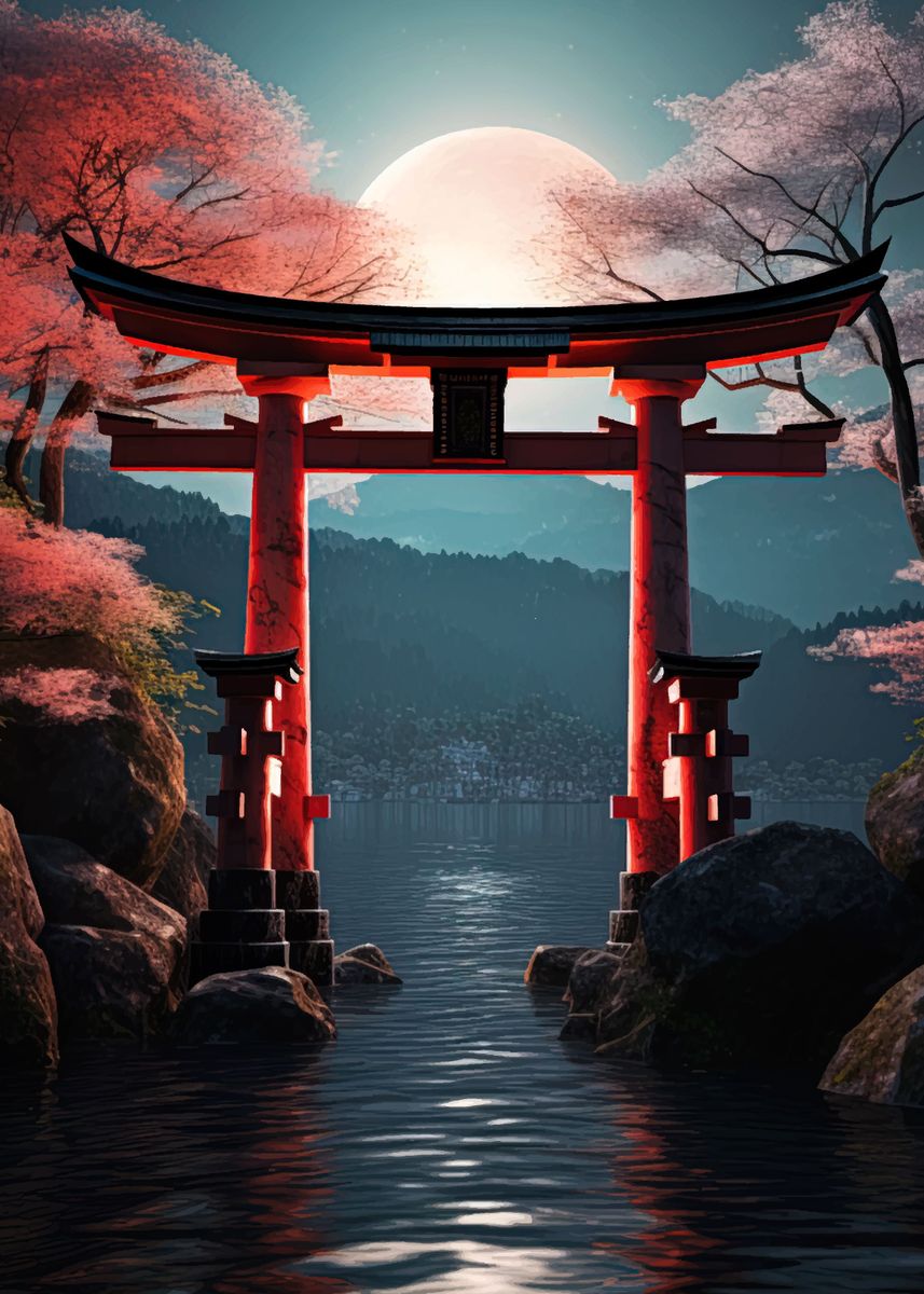 'japanese torii gate' Poster, picture, metal print, paint by Demon ...
