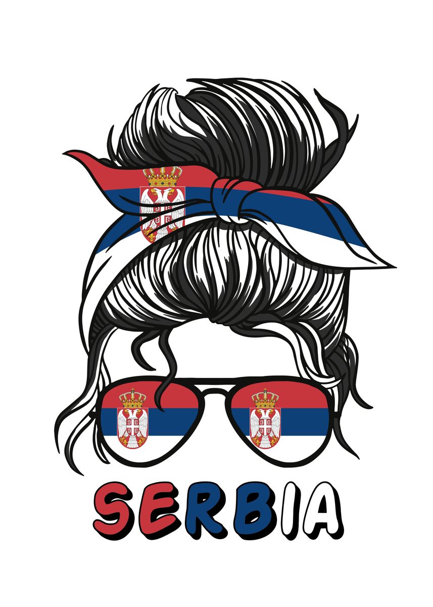 'Serbia Flag Girls Serbian' Poster, picture, metal print, paint by Phil ...