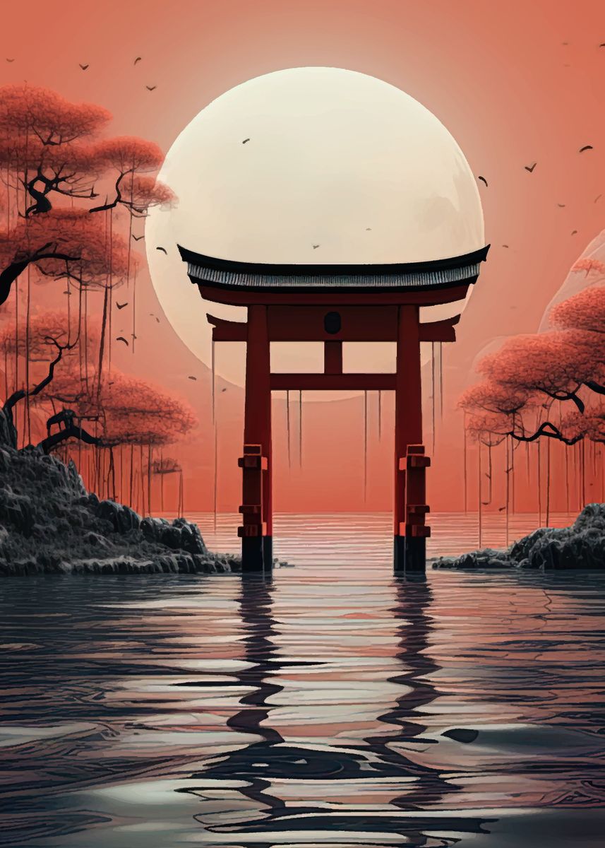 'japanese torii gate' Poster, picture, metal print, paint by Demon ...