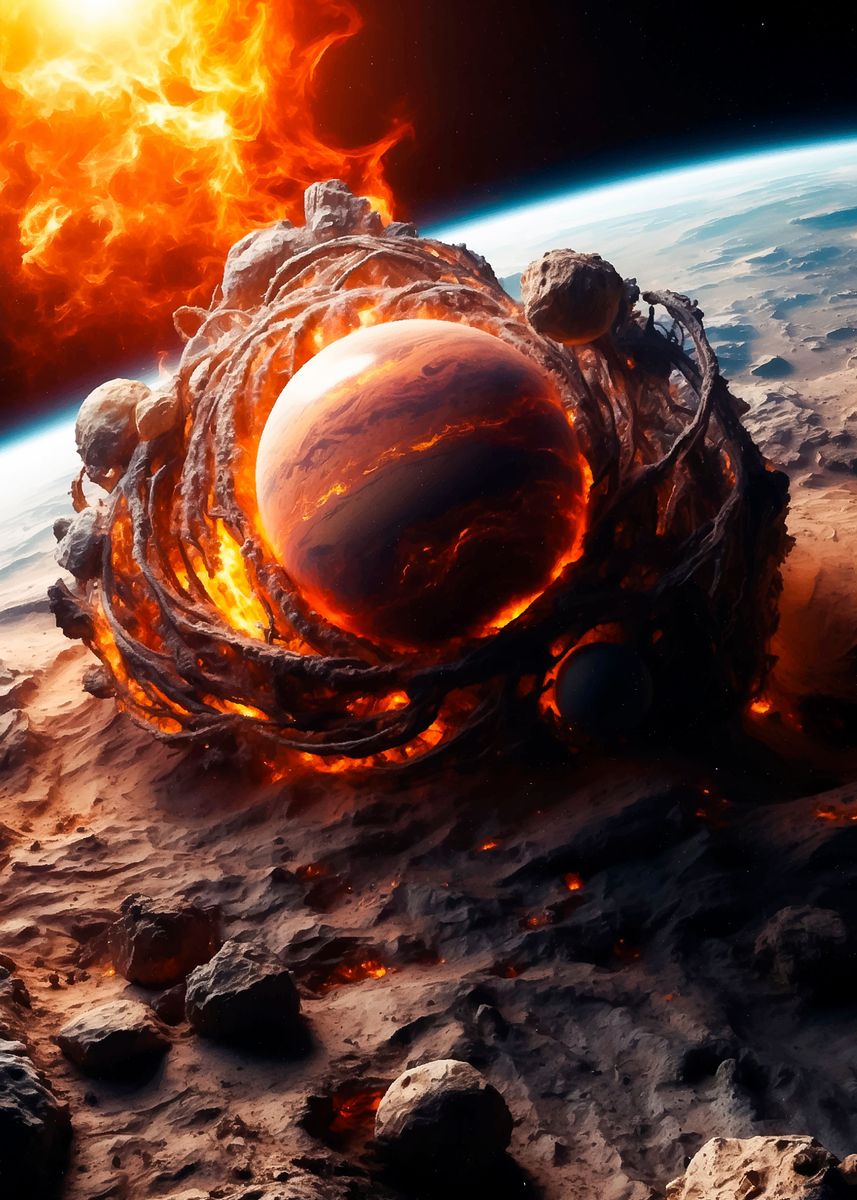 'Meteorite Collision' Poster, picture, metal print, paint by Reflection ...