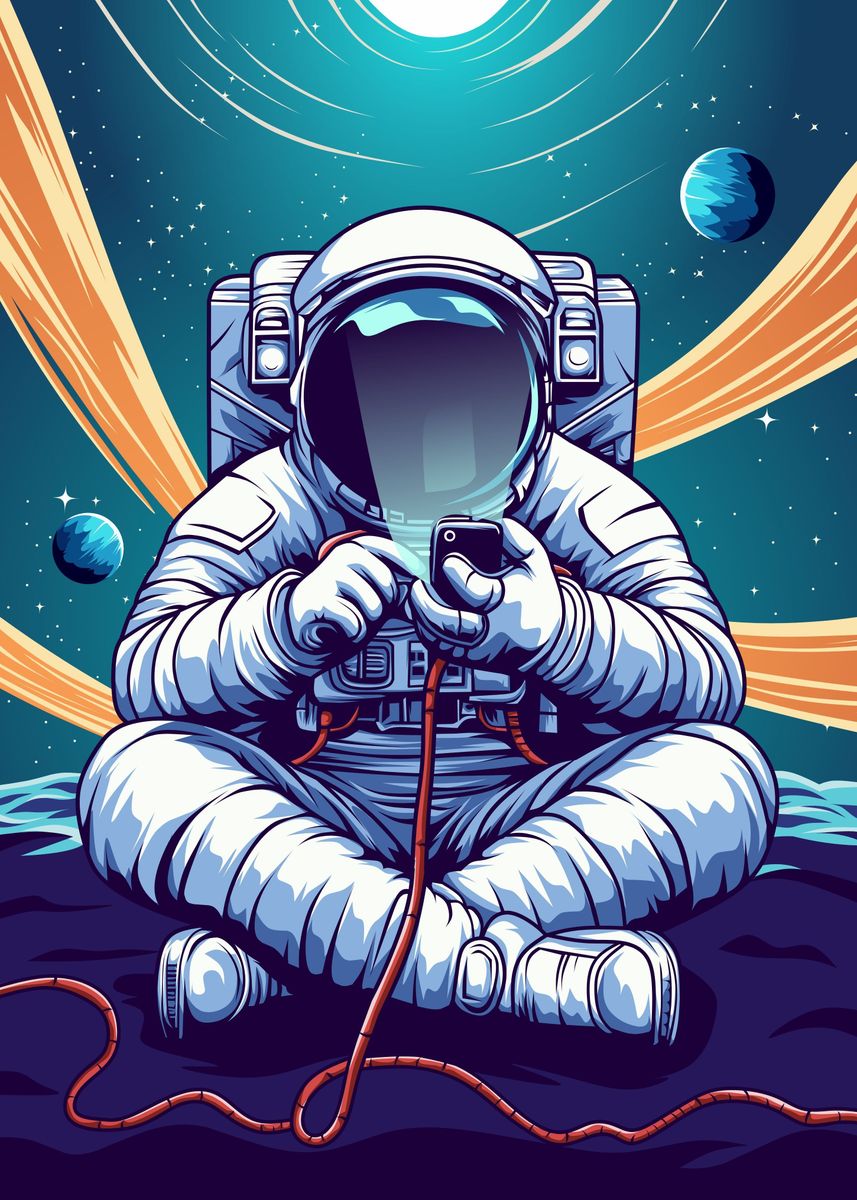 'Astro Play Handphone ' Poster, picture, metal print, paint by Miracle ...