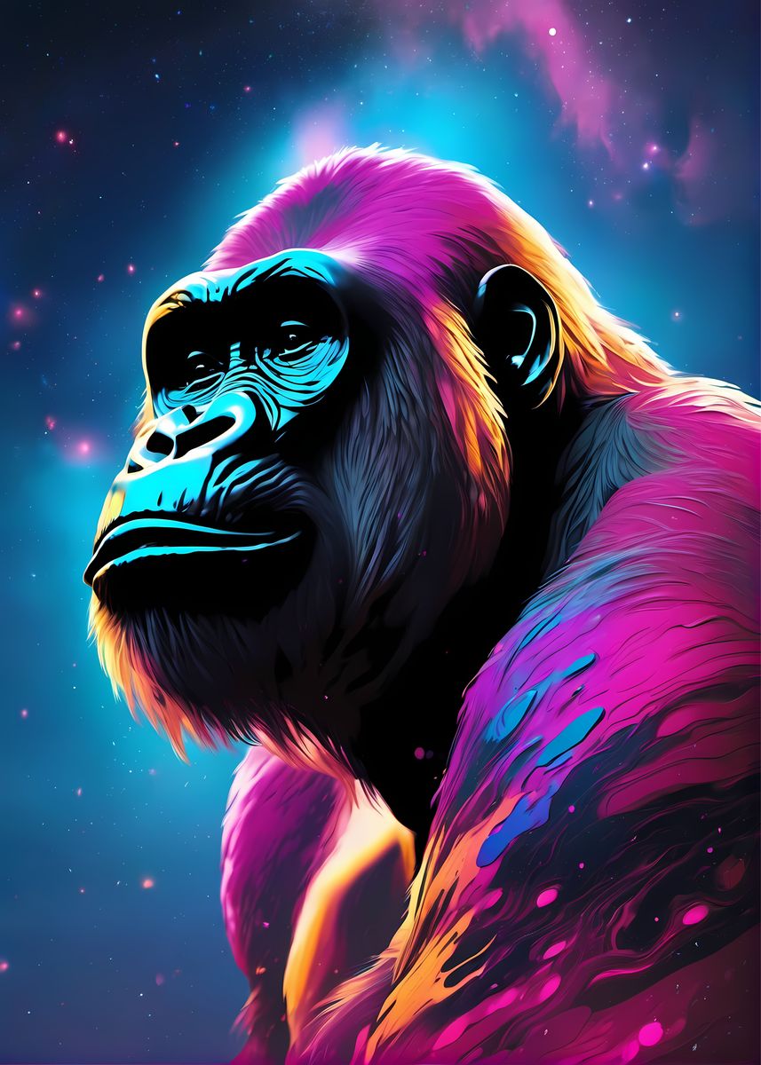 'Animal Cosmic Space' Poster, picture, metal print, paint by Surreal ...