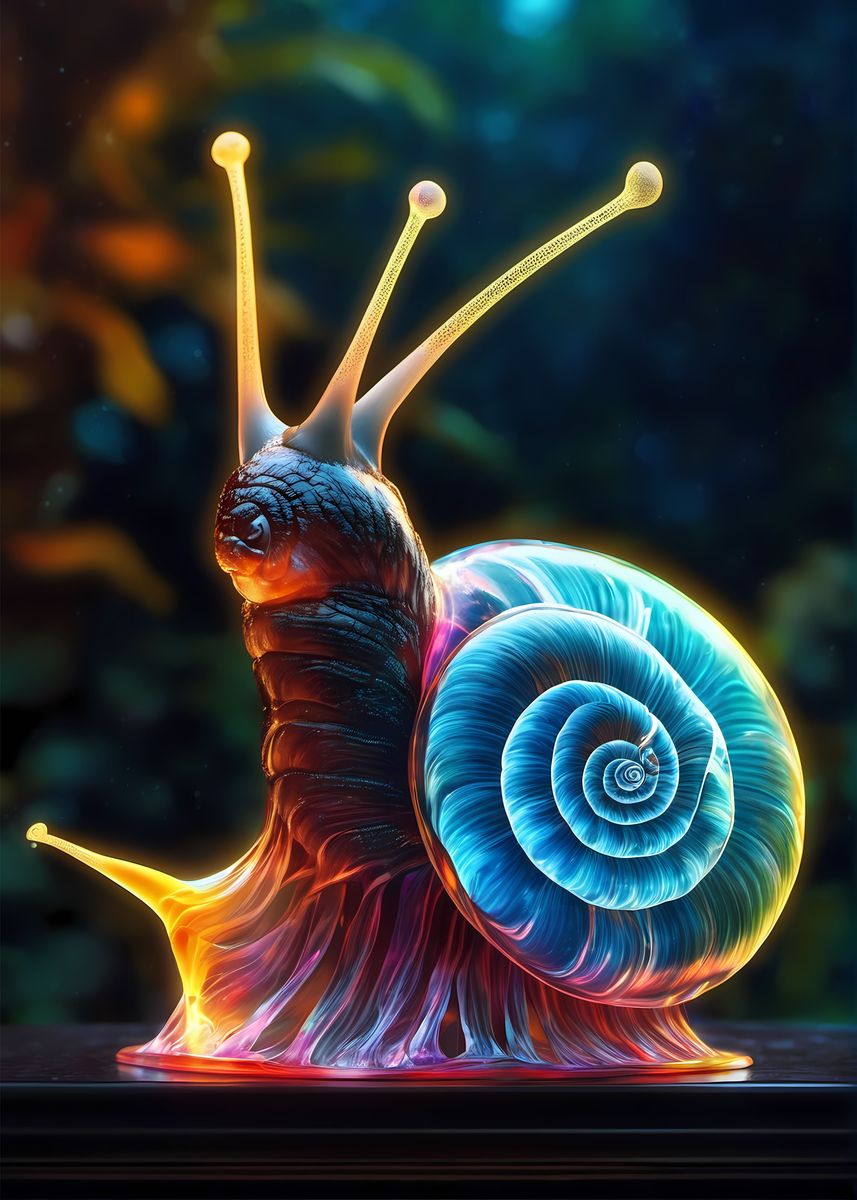 'Translucent Snail' Poster, picture, metal print, paint by Trending Art ...
