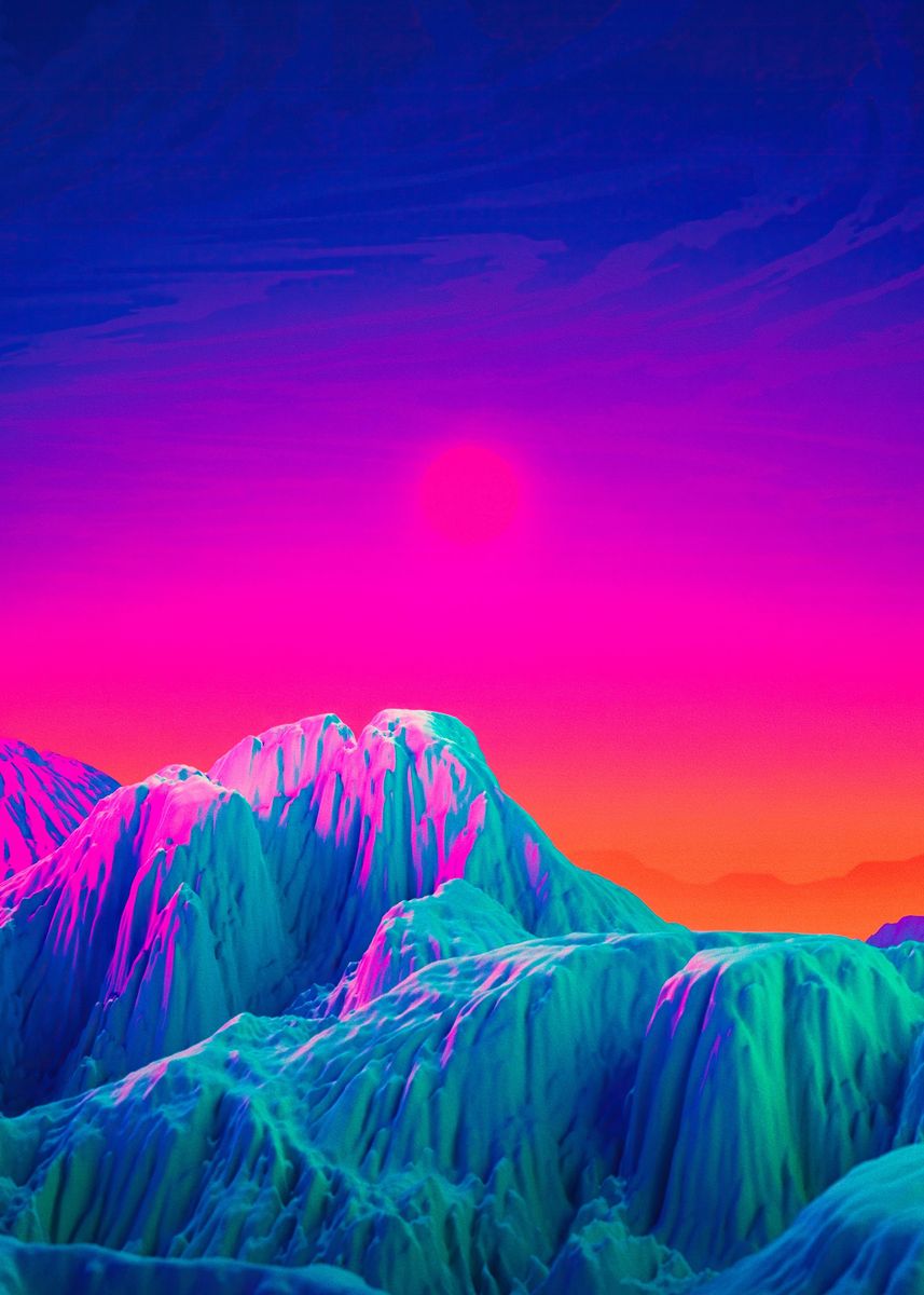 'Azure Twilight' Poster, picture, metal print, paint by Shørsh | Displate