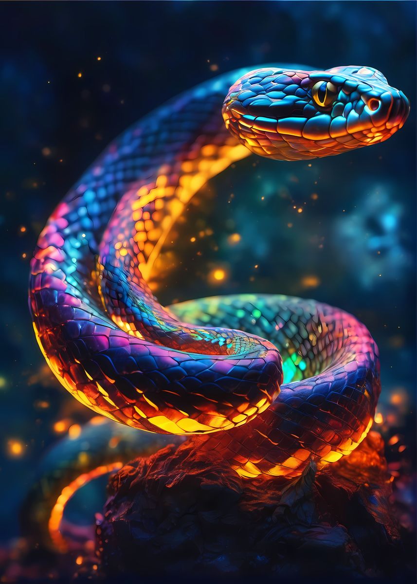'Translucent Snake' Poster, picture, metal print, paint by Trending Art ...