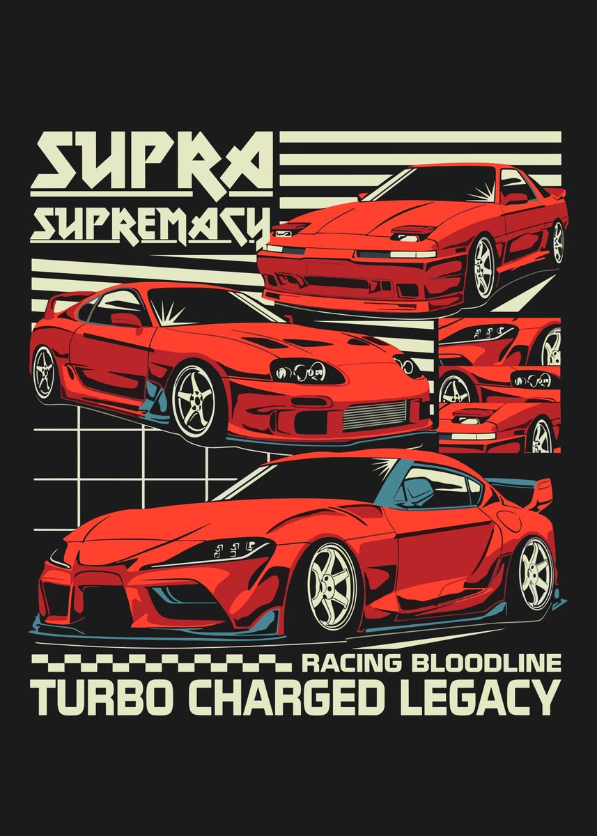 'Supra JDM' Poster, picture, metal print, paint by Savinda | Displate